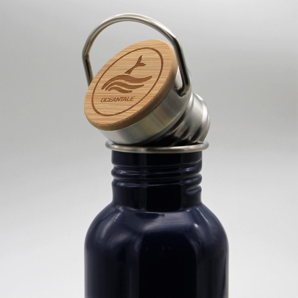 EDELSTAHL-Flasche mit BAMBUS-Deckel – 750ml – OCEANTALE